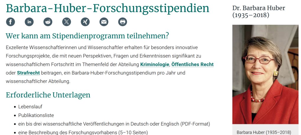 Barbara-Huber-Forschungsstipendien